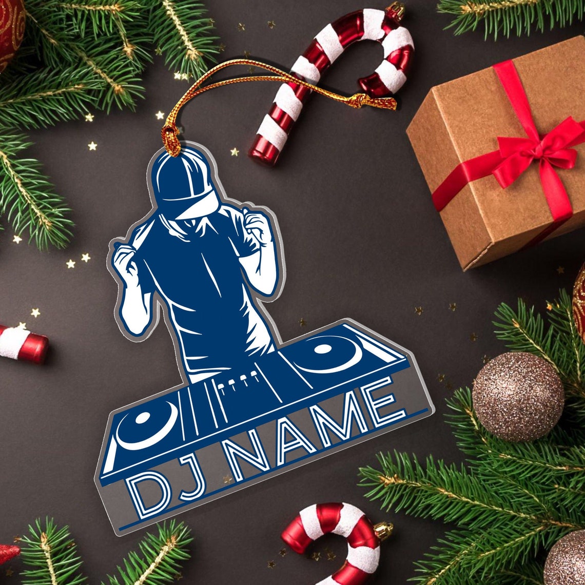Personalized Name DJ Acrylic Ornament, DJ Car Hanger, DJ Keychain, Dj ...