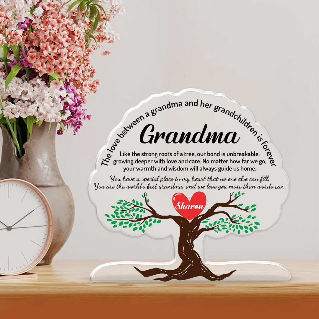 Personalized Grandma Tree of Life Acrylic Block, Grandma Gift From Kid ...