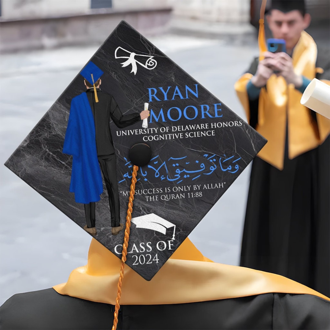 Personalized Graduation Cap Topper for Muslim Male, Islamic Cap ...