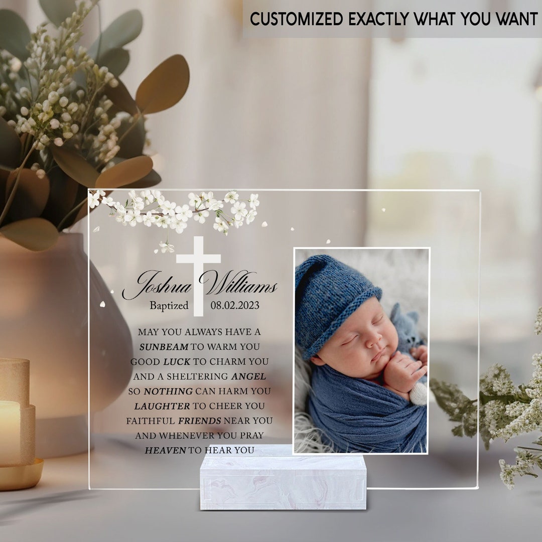 Personalized Baptism Acrylic Rectangle Plaque, Custom Baptism Gift for ...