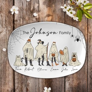 Personalized Halloween Ghost Family Platter, Custom Halloween Plate ...