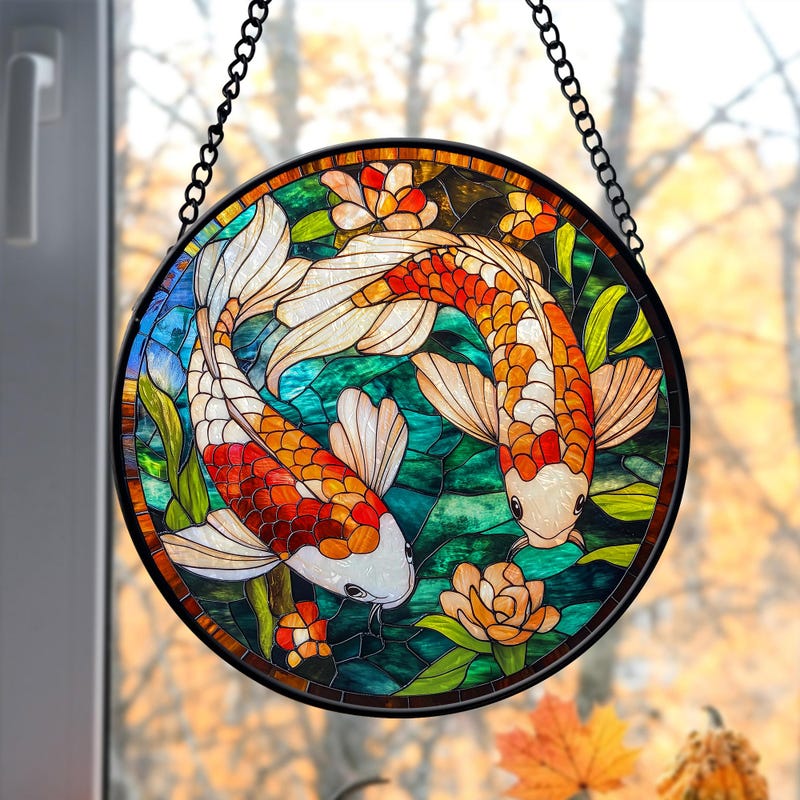 Stained Glass Koi Fish - Etsy
