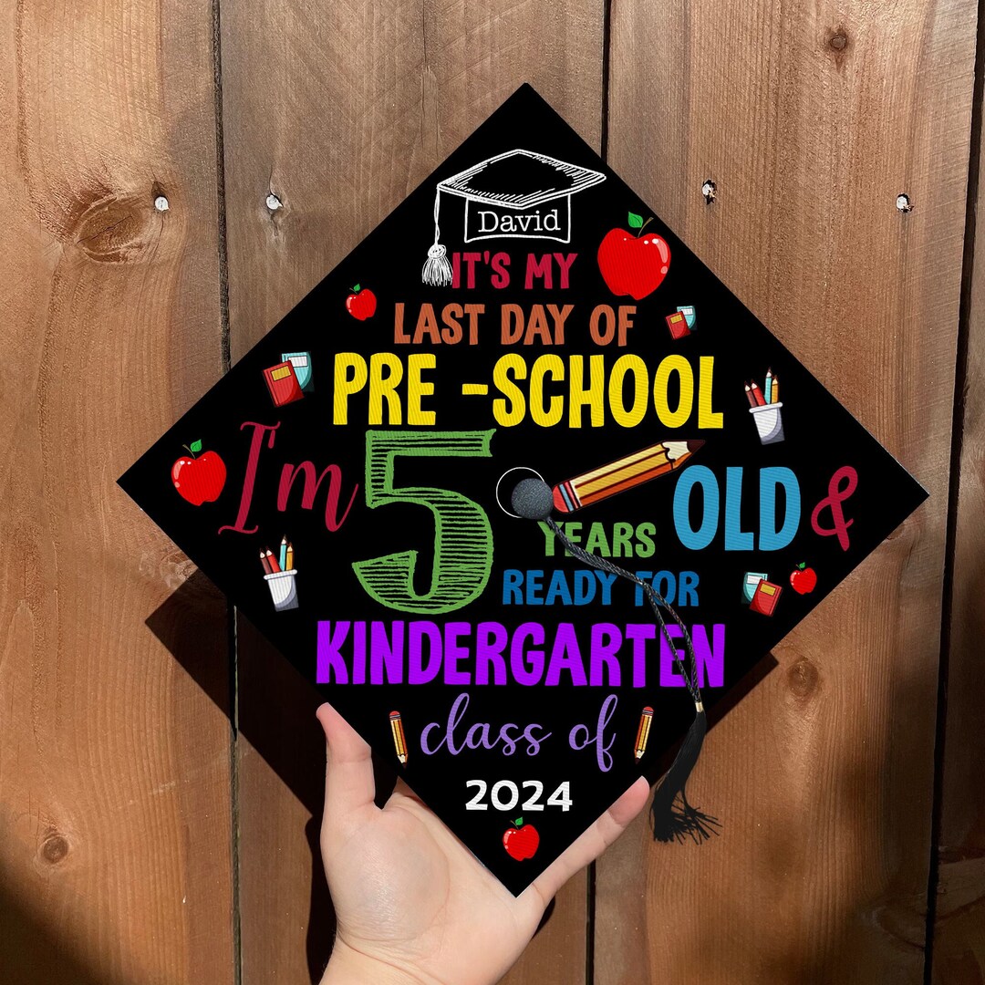 Personalized Pre-school Graduation Cap Topper, Kindergarten Graduation ...
