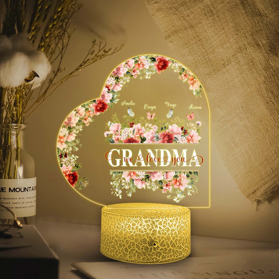 Personalized Grandma and Grandkids Name 3D Led Night Light, Grandma ...