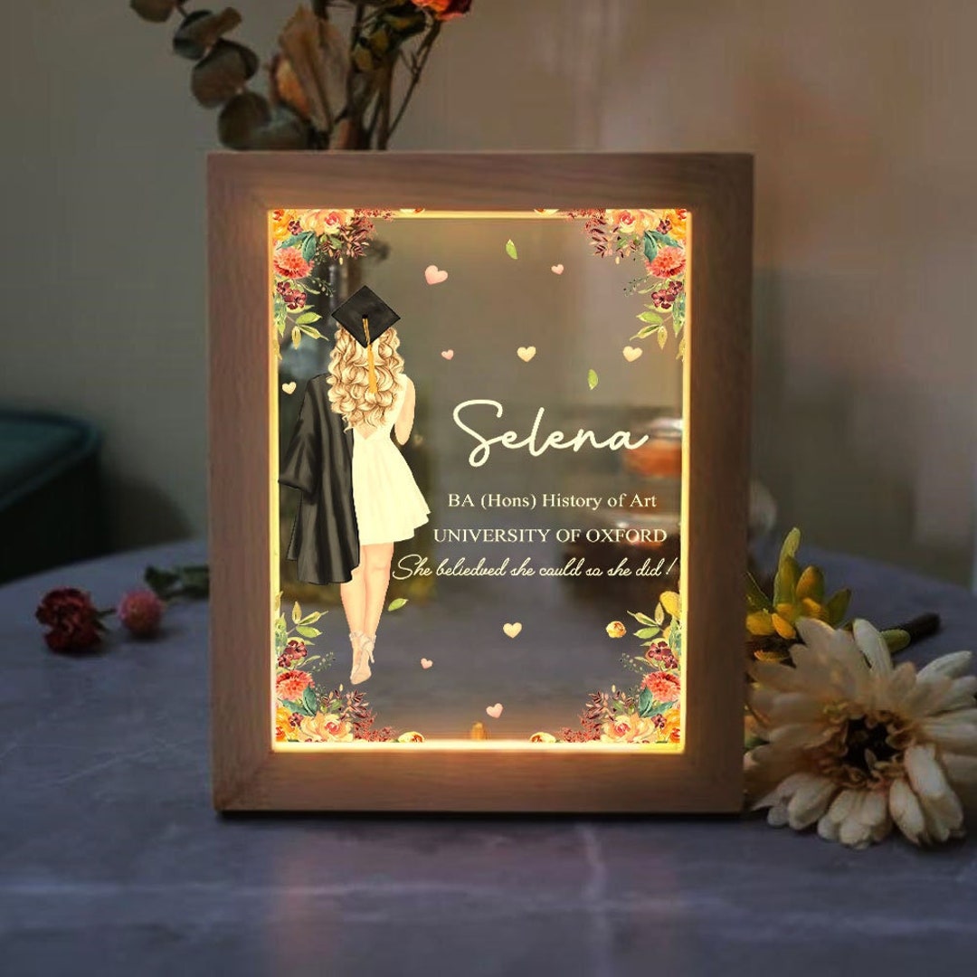 Personalized Graduation Frame Lamp, Graduation Keepsake Lamp, Class of ...