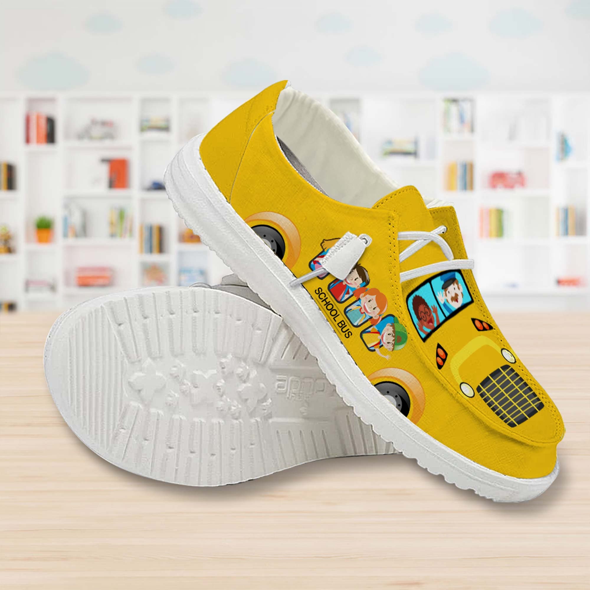 School Bus Driver Life Dude Shoes, Custom School Bus Graphic Shoes ...
