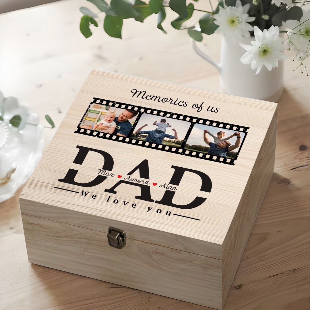 Custom Photo Dad Keepsake Box, Wooden Box for Dad, Dad, We Love You ...