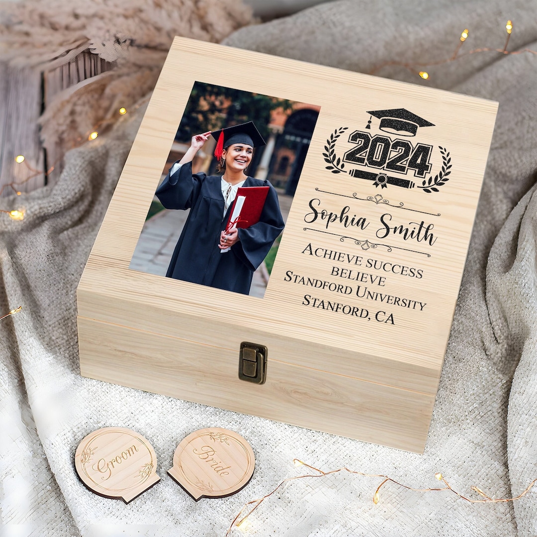 Personalized Photo Graduation Keepsake Box, Graduation Memory Box ...