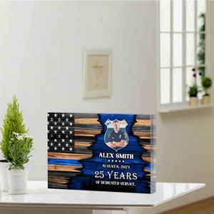Personalized Police Officer Retirement Acrylic Block, Police Retirement ...