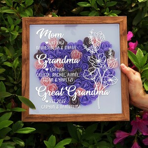 Personalized Great Grandma Gifts Shadow Flower Box, First Mom Then ...
