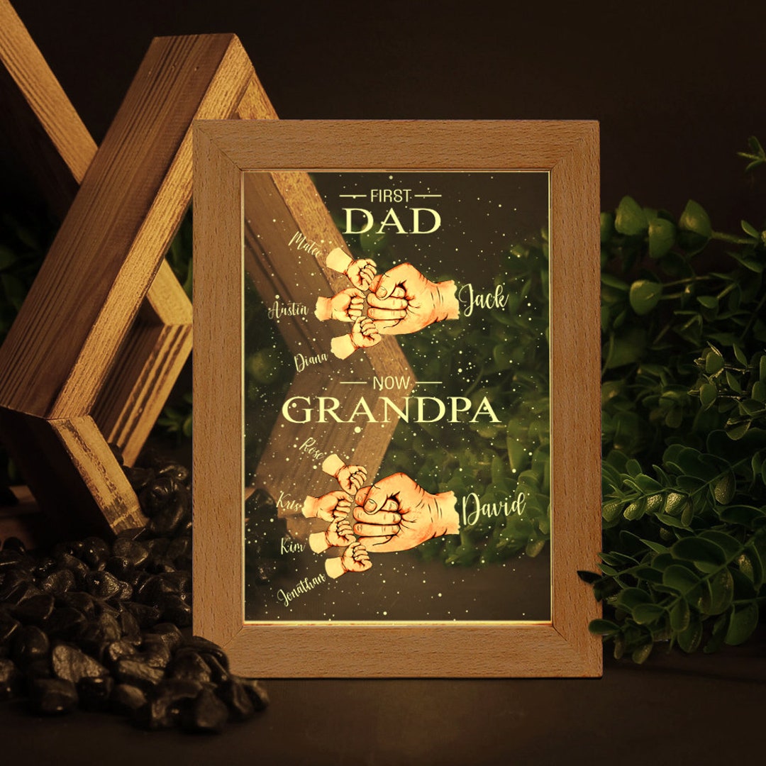Personalized Fist Bump Frame Lamp, Fathers Day Gifts, Personalized ...