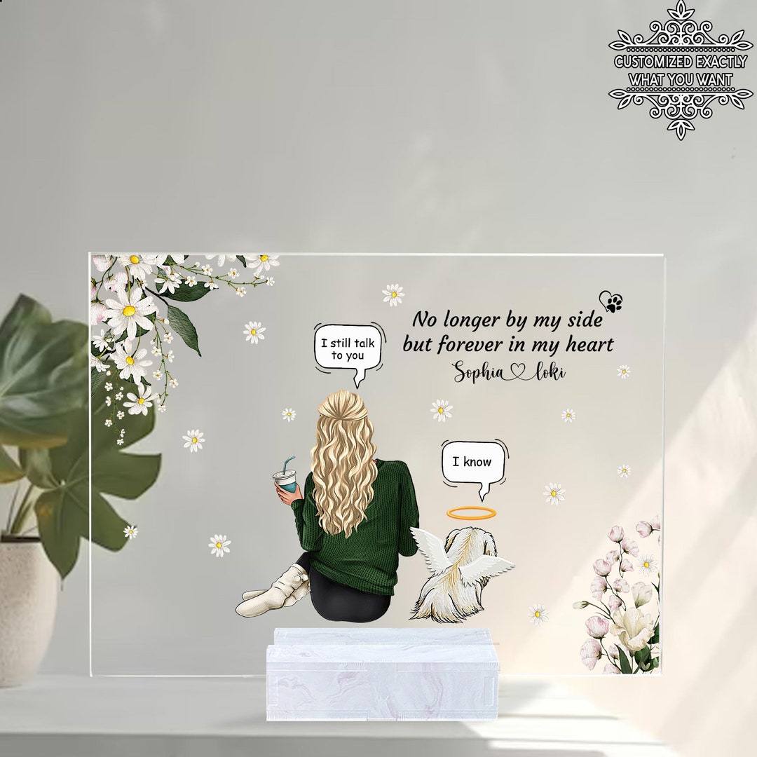 Personalized Owner and Pet Rectangle Plaque, Pet Memorial Acrylic Block ...
