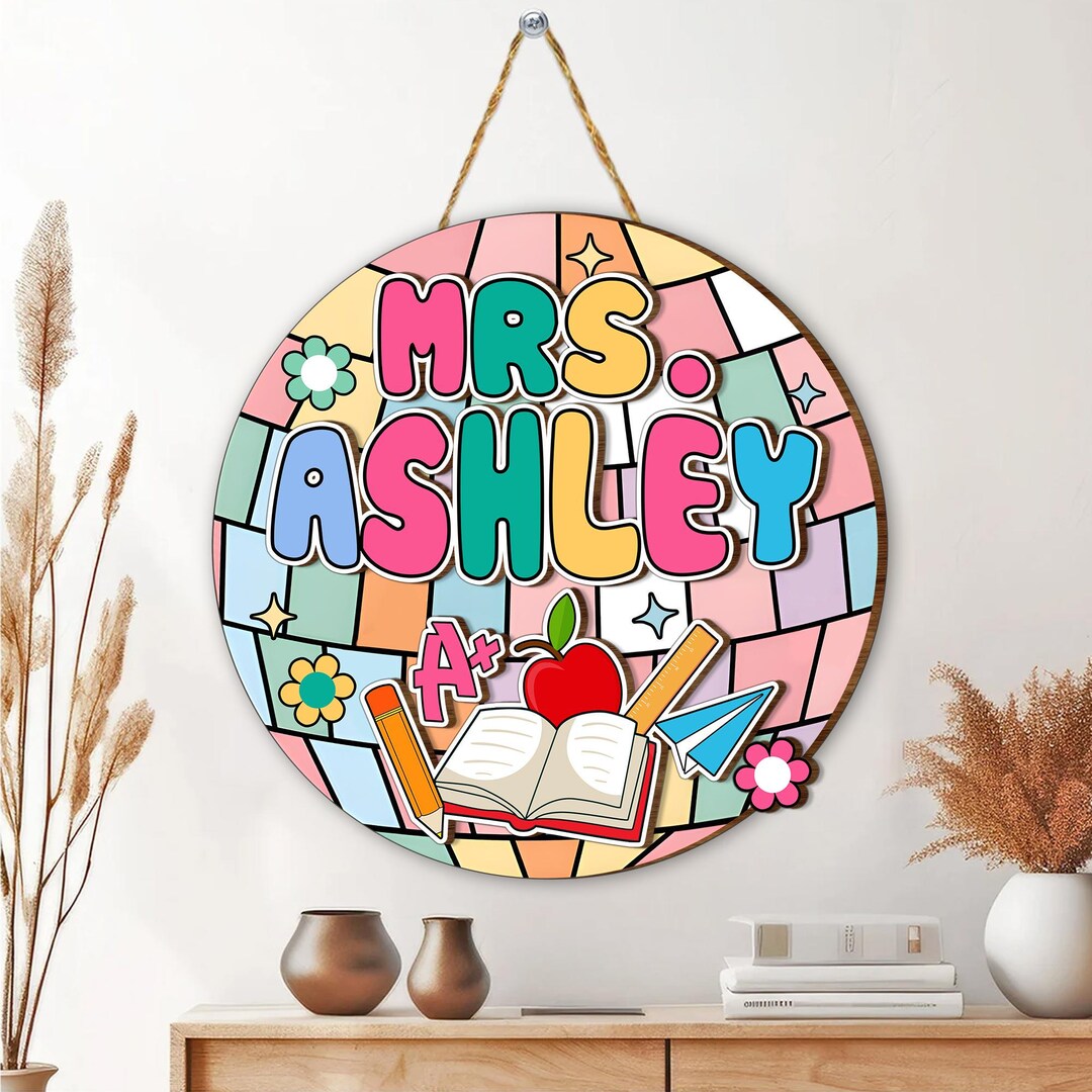 Personalized Teacher Door Sign, Welcome Back to School Sign, Classroom ...