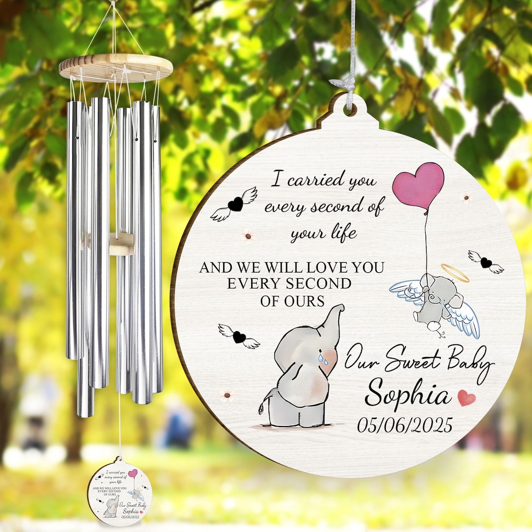 Personalized Baby Memorial Wind Chimes, Loss of Infant Child Wind ...
