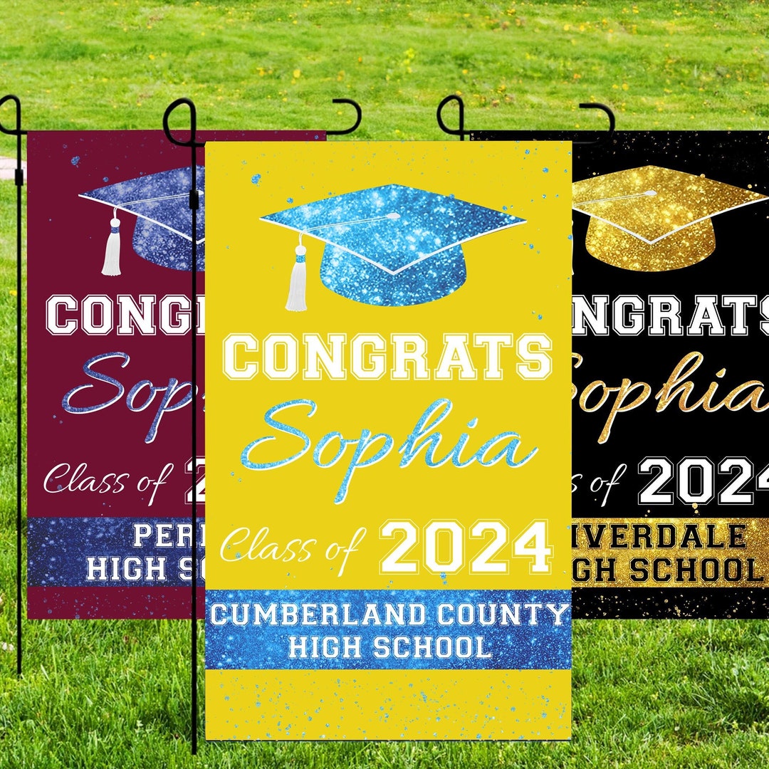 Personalized Graduation Senior Flag Class of 2024, Custom Name ...