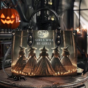 Personalized Girls Will Be Girls Witch Handbag With Handle, Spooky ...