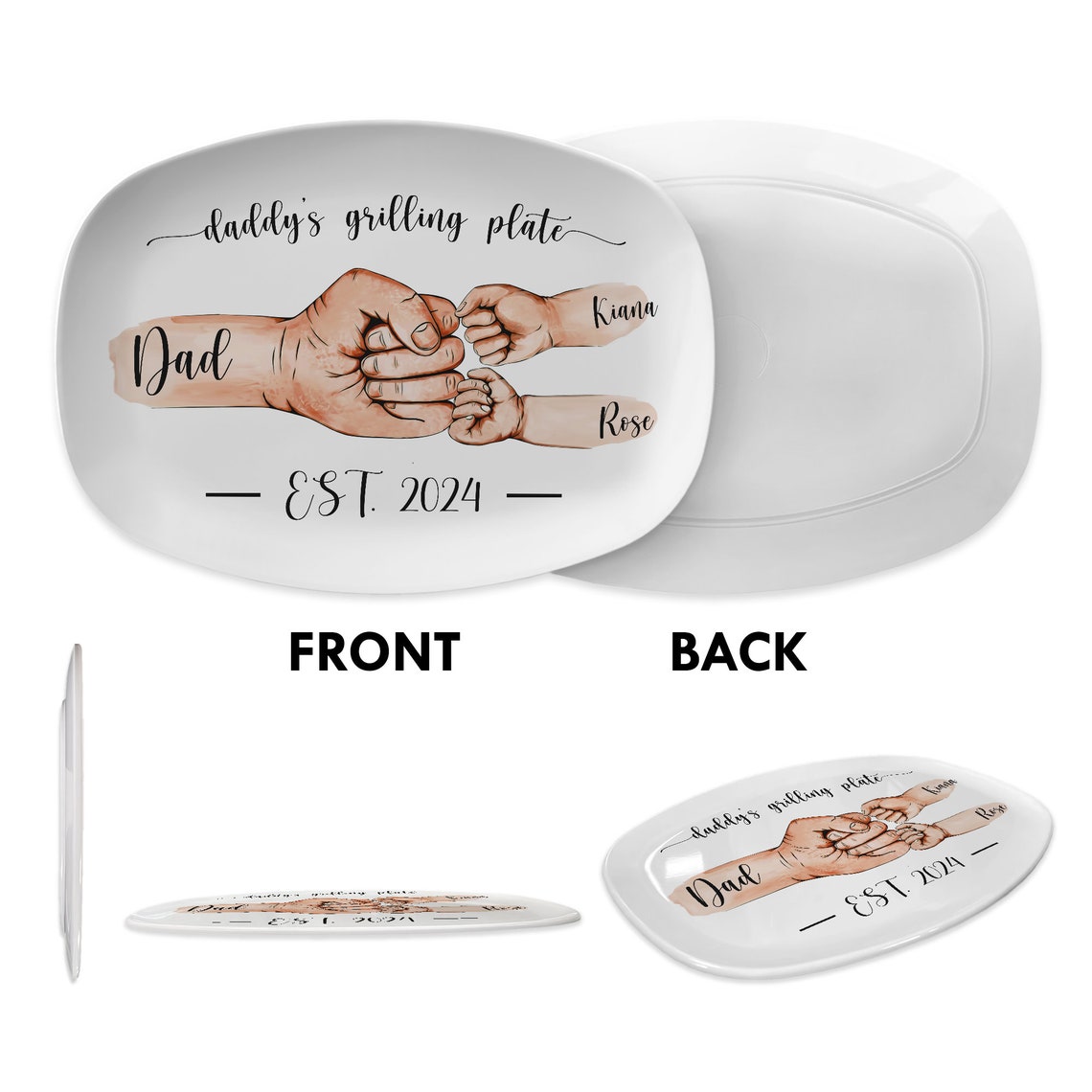 Personalized Daddy Grilling Platter, Father's Day Gift for Dad, Grandpa ...