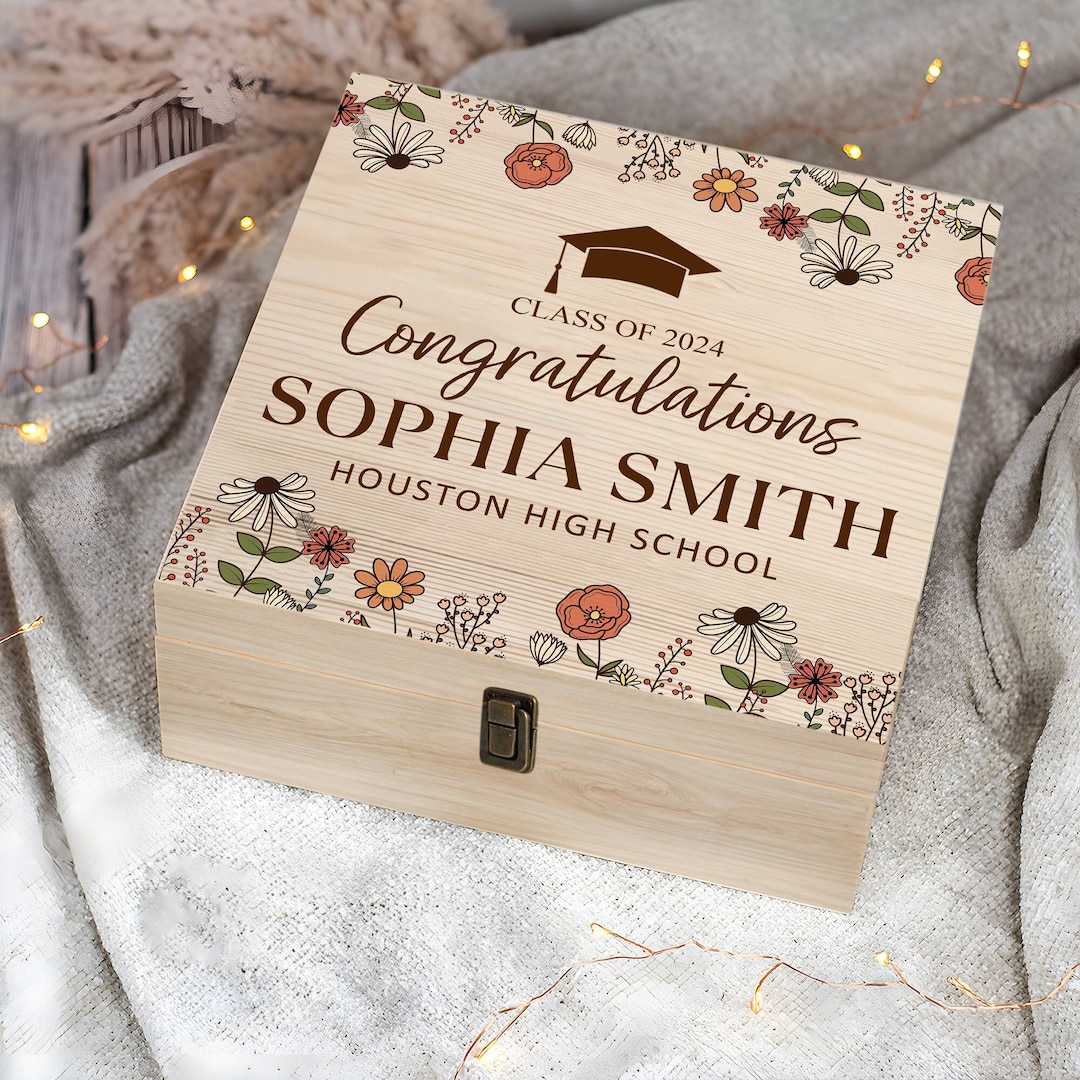 Personalized Graduation Keepsake Box, Custom Graduation Memory Box ...