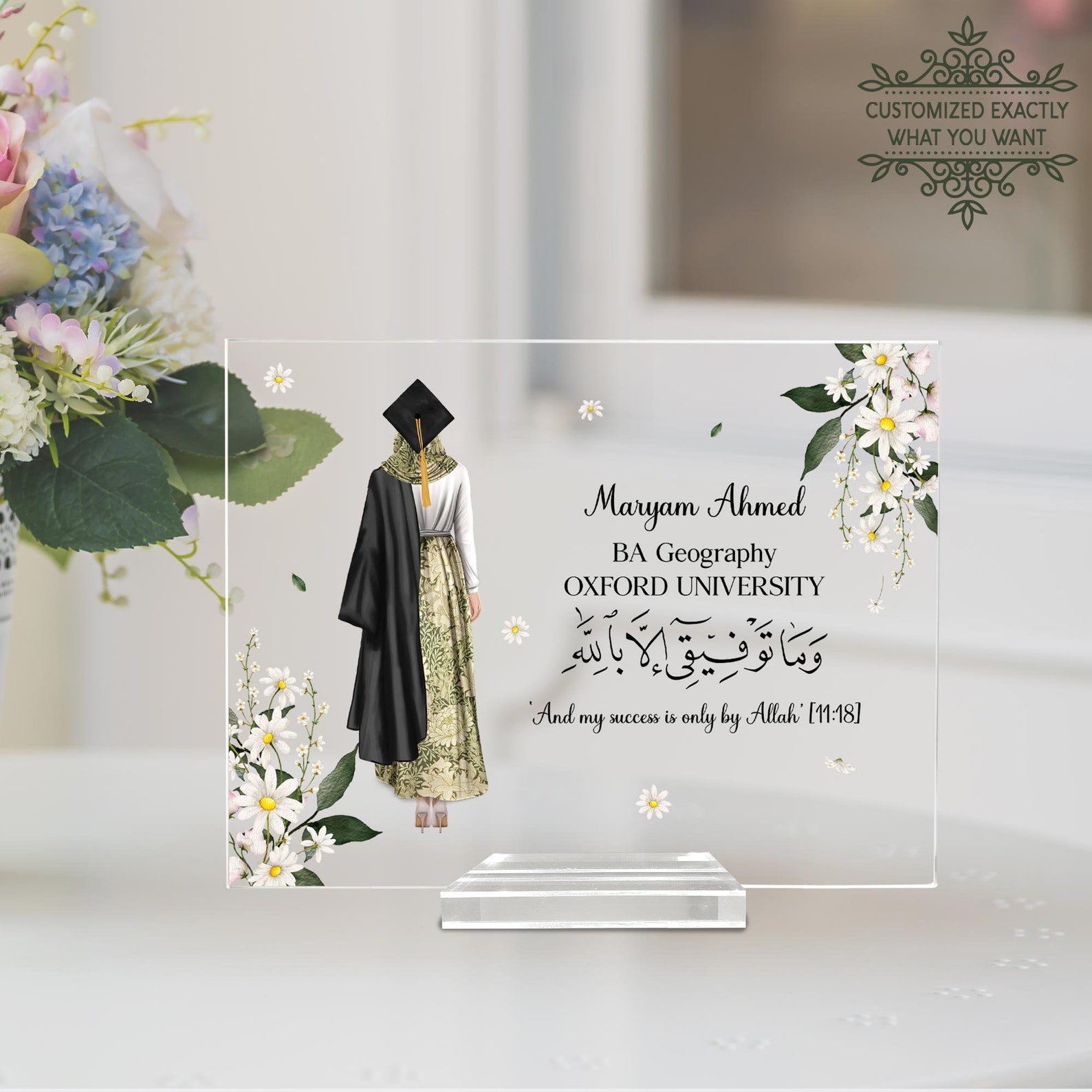 Personalized Muslim Graduation Print Rectangle Plaque, Muslim ...