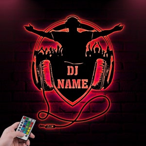 Custom DJ Metal Wall Art With LED Light, DJ Player Metal Sign, Gifts ...