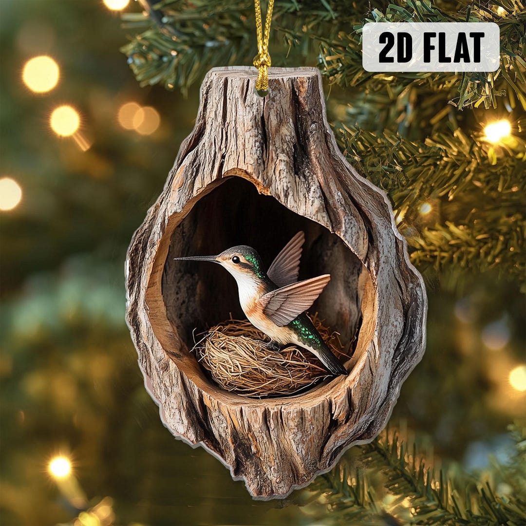 Hummingbird 2D Flat Acrylic Ornament, Hummingbird Christmas Ornament ...