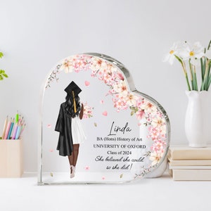 Personalized Graduation Print Heart Acrylic Plaque, Graduation Gift for ...