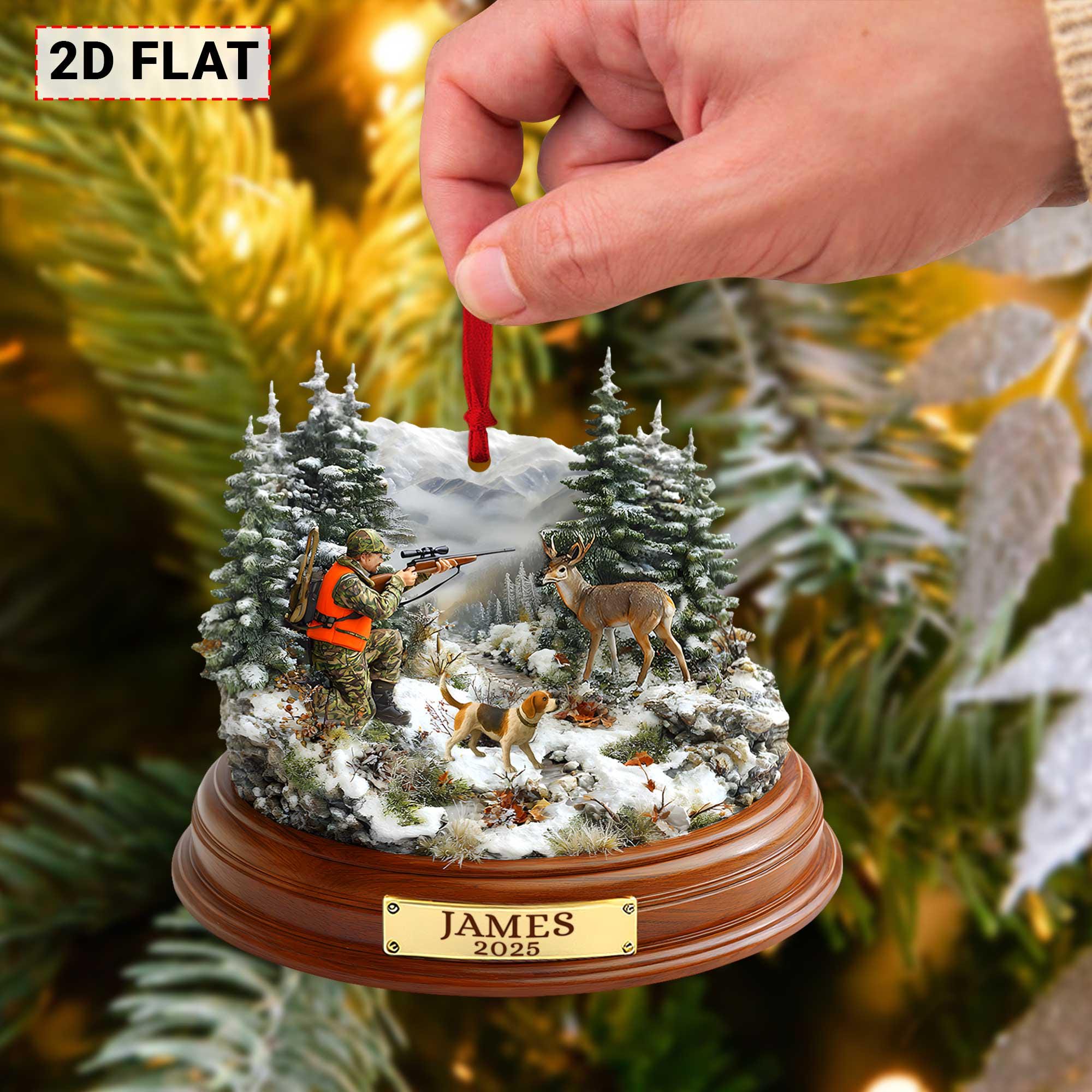 Personalized Hunting Christmas Ornament, Custom Hunting Lover Ornament ...