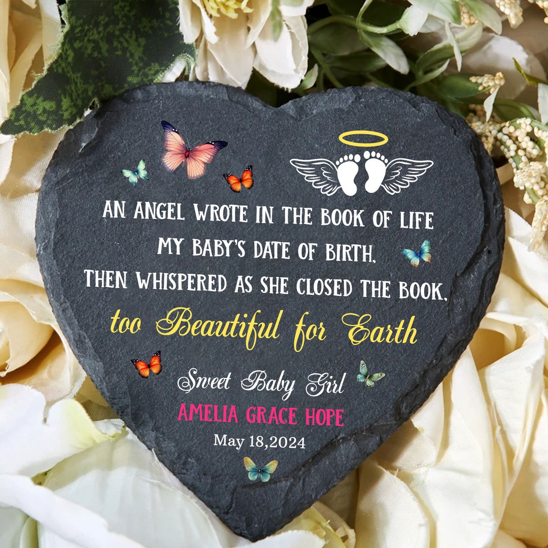Personalized Baby Memorial Stone for Indoor, Outdoor, Loss of Infant ...