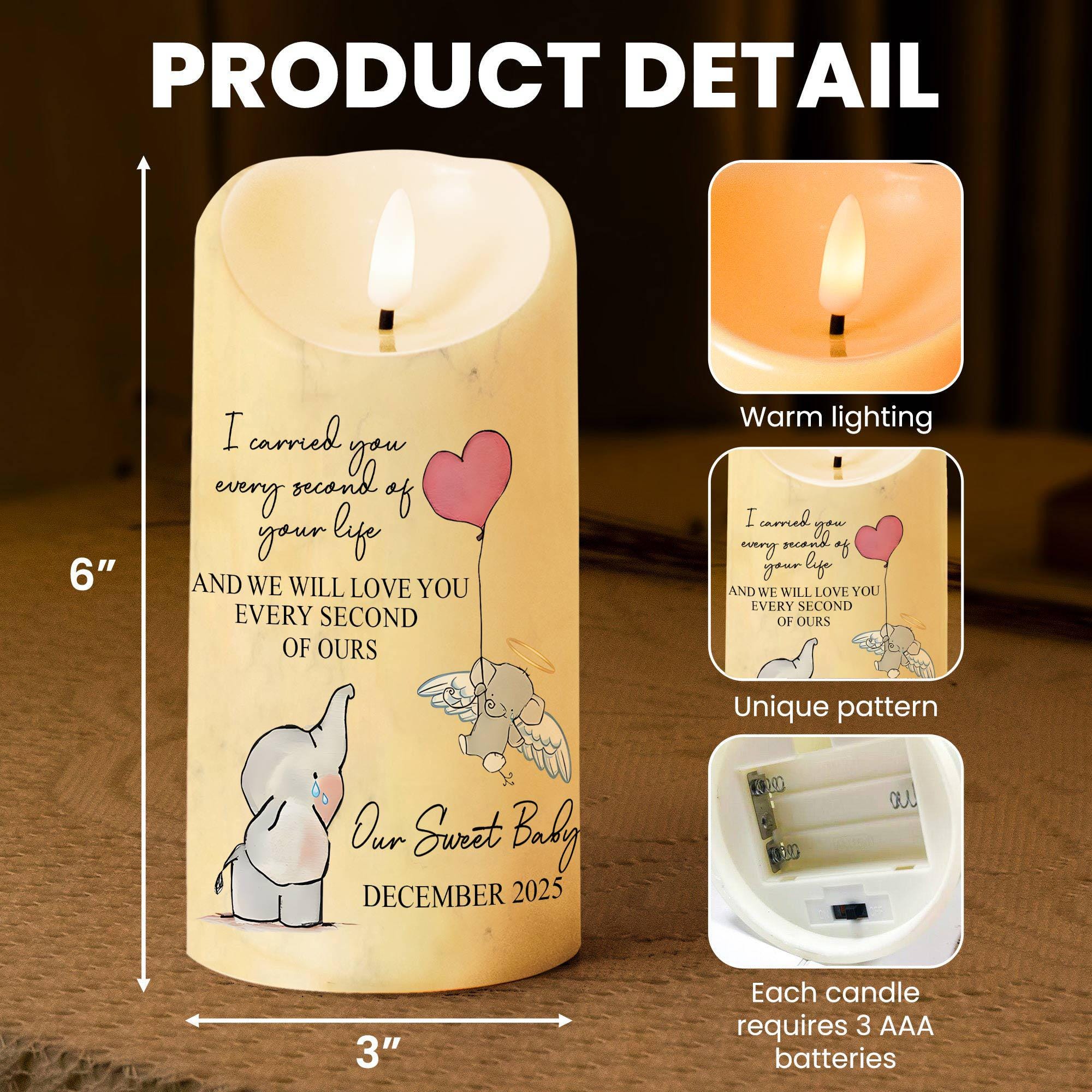 Personalized Baby Memorial LED Candle, Loss of Infant Child Candle ...