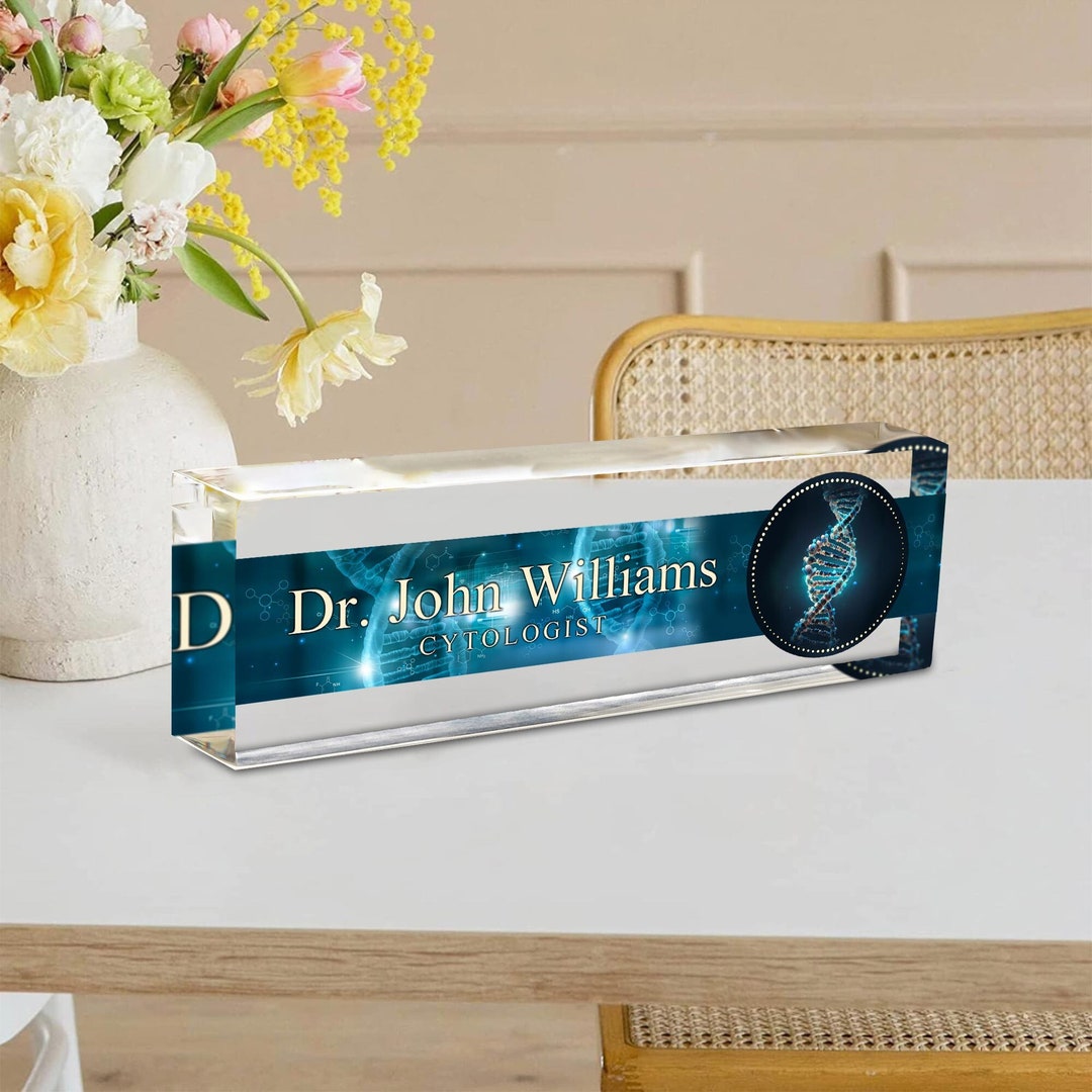 Personalized DNA Desk Name Plate, Chemical Engineer Acrylic Name Plate ...