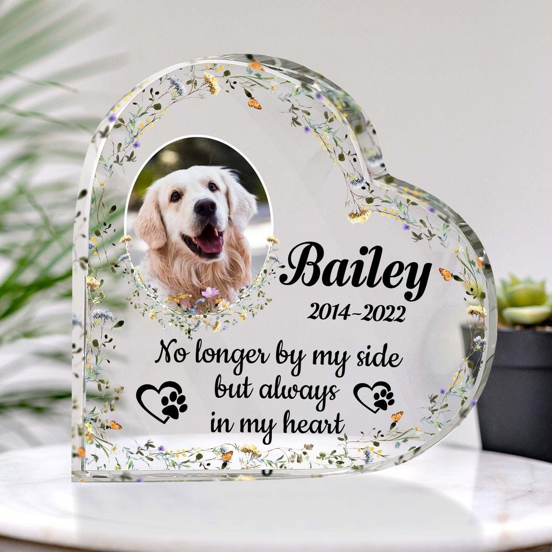 Personalized Photo Pet Memorial Heart Acrylic Plaque, Pet Memorial ...