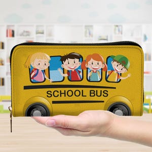 Personalized School Bus Driver Leather Handbag With Handle, Custom Bus ...