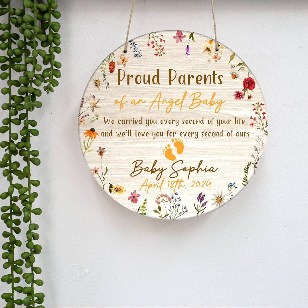 Personalized Baby Memorial Wall Hanging Plaque, Baby Memorial Sign ...