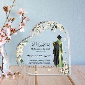 Personalized Muslim Graduation Print Heart Acrylic Plaque, Muslim ...