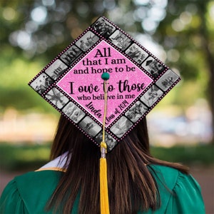 Personalized Photo Thankful Graduation Cap Topper, Grad Cap Topper ...