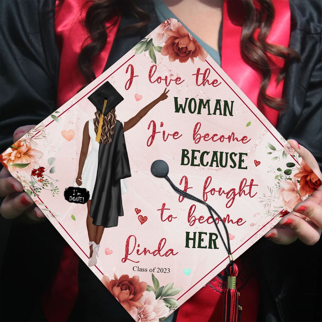 Personalized Graduation Cap Topper, Black Queen Grad Cap Topper, Class ...