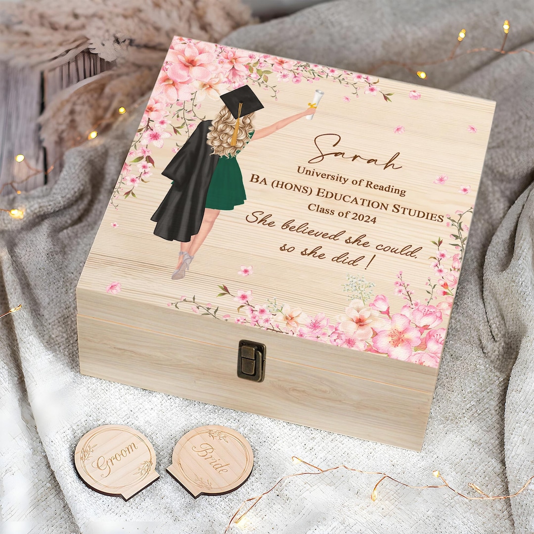 Personalized Graduation Keepsake Box, Graduation Memory Box, Graduation ...