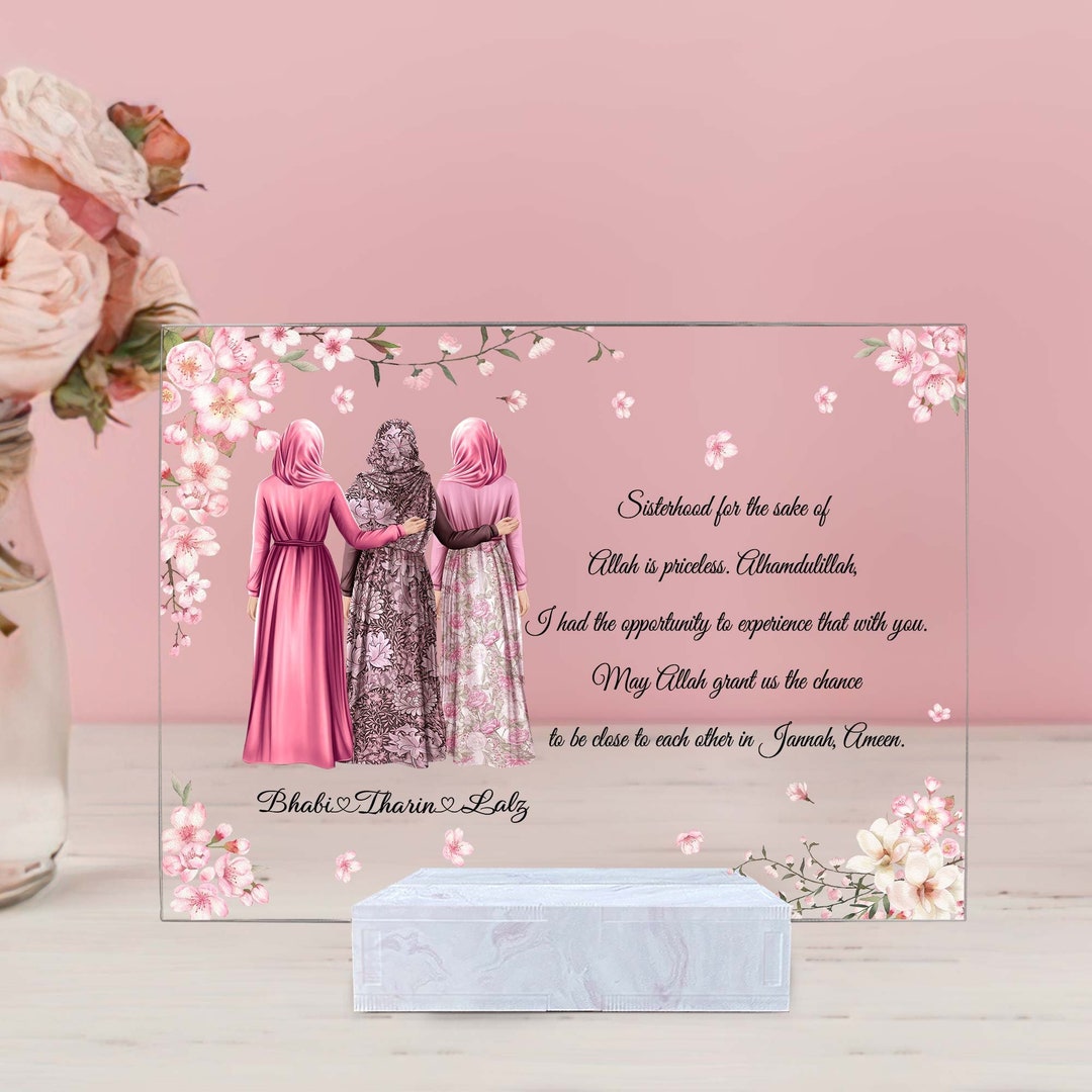 Personalized Muslim Sisters, Muslim Friends Acrylic Rectangle Plaque ...