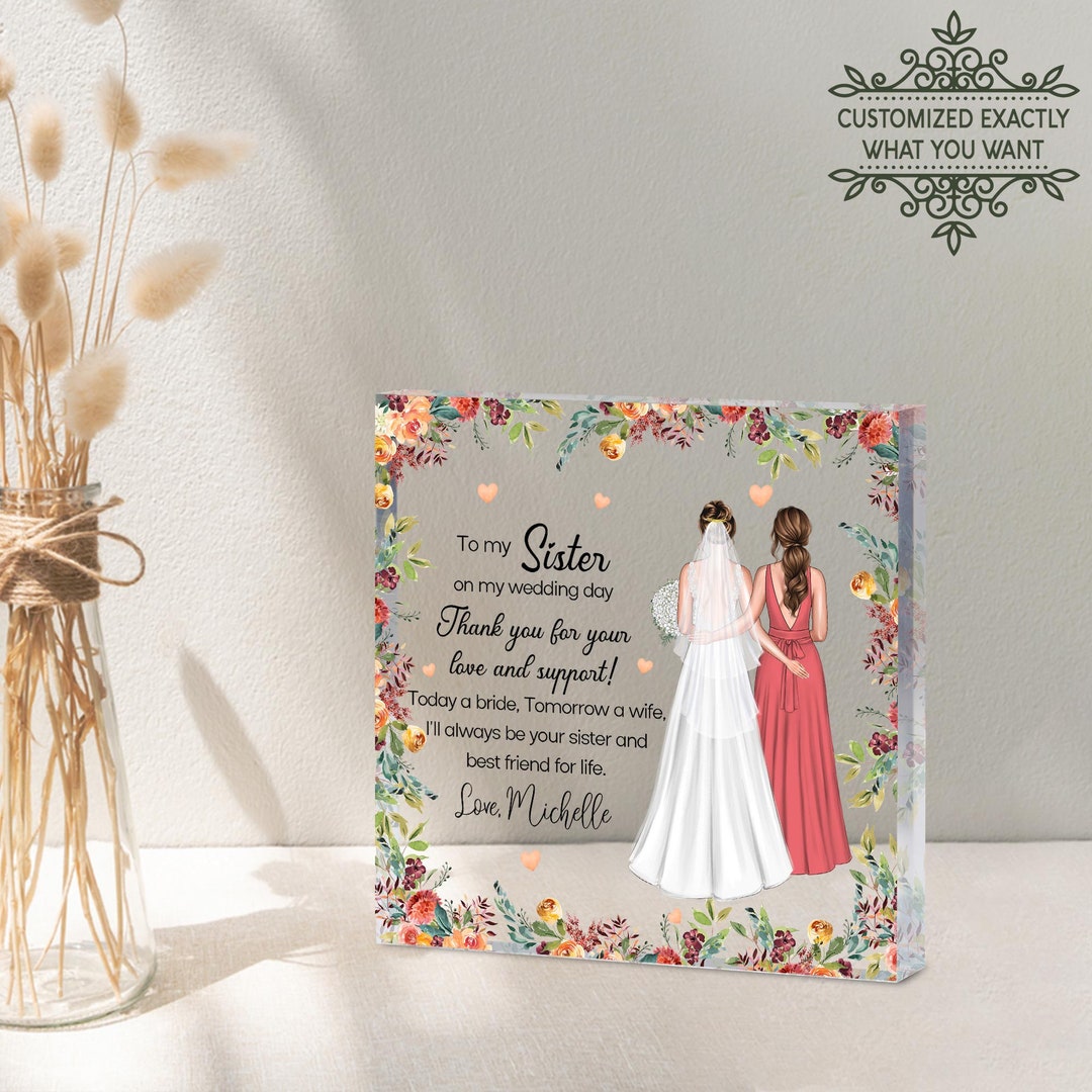 Personalized Sister of the Bride Acrylic Block, Customized Sister of ...