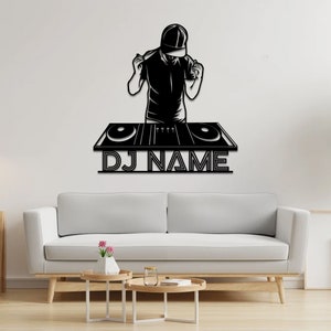 Custom DJ Metal Wall Art With LED Light, DJ Player Metal Sign, Gifts ...