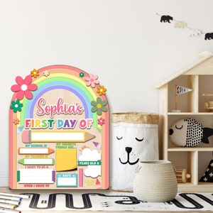 Personalized First & Last Day of School Wooden Reusable School Sign ...