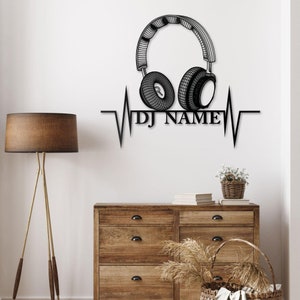 Custom DJ Metal Wall Art With LED Light, DJ Player Metal Sign, Gifts ...