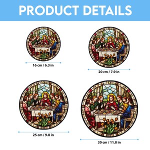 Last Supper Faux Stained Glass Window Hanging, Glass Suncatcher Gift of ...