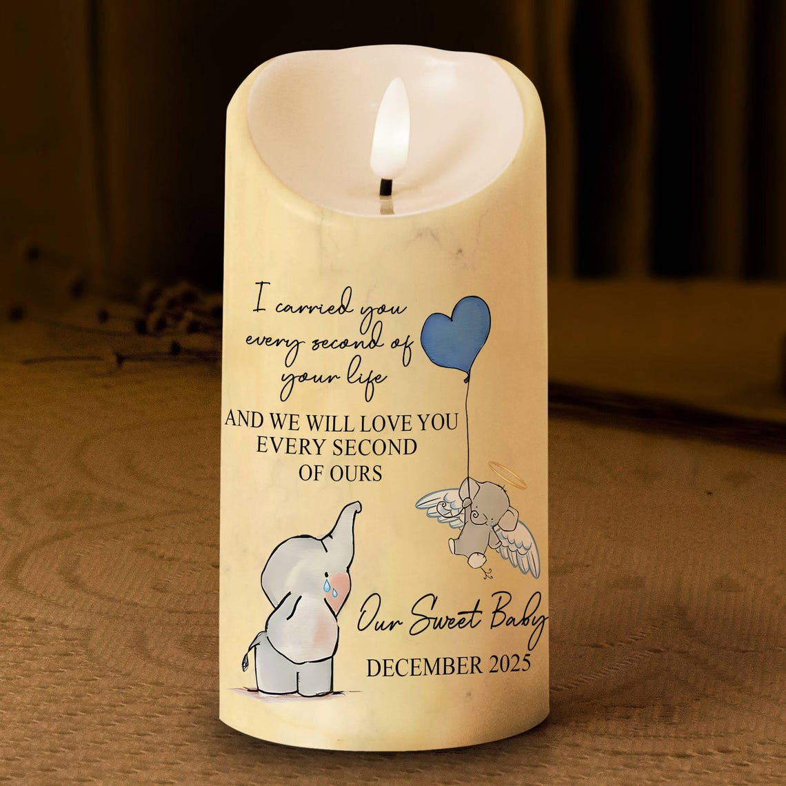 Personalized Baby Memorial LED Candle, Loss of Infant Child Candle ...