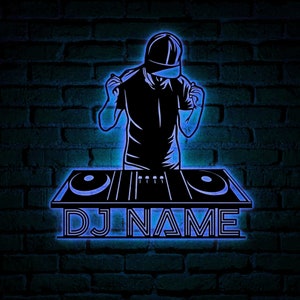 Custom DJ Metal Wall Art With LED Light, DJ Player Metal Sign, Gifts ...