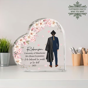 Personalized Graduation Print Heart Acrylic Plaque, Graduation Gift for ...