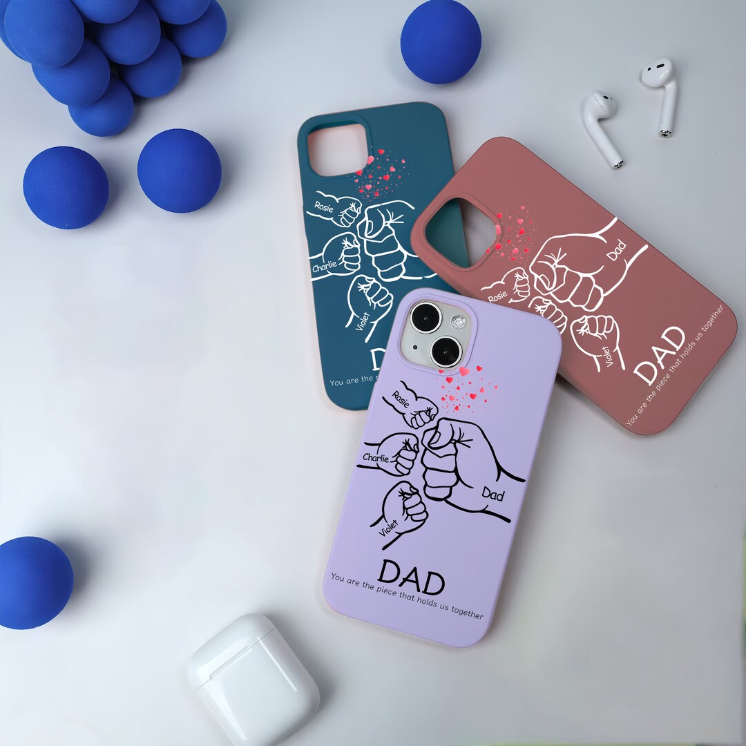 Custom Best Dad Ever Phone Case,personalized Dad Hand Fist Bump Phone ...