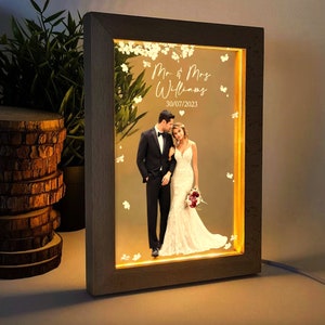 Personalized Wedding Photo Frame Lamp, Wedding Lamp Decoration, Bride ...