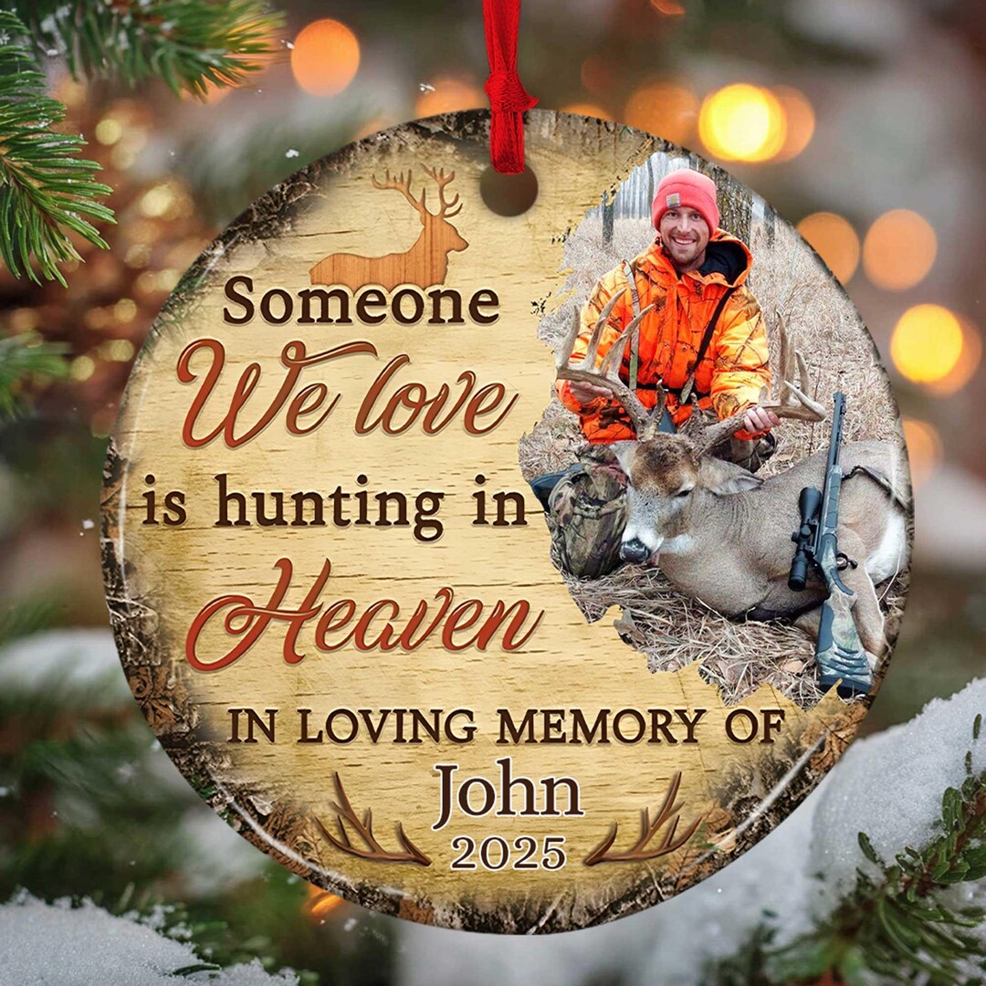 Custom Hunting Memorial Ornament, Personalized Photo Memorial Gift ...