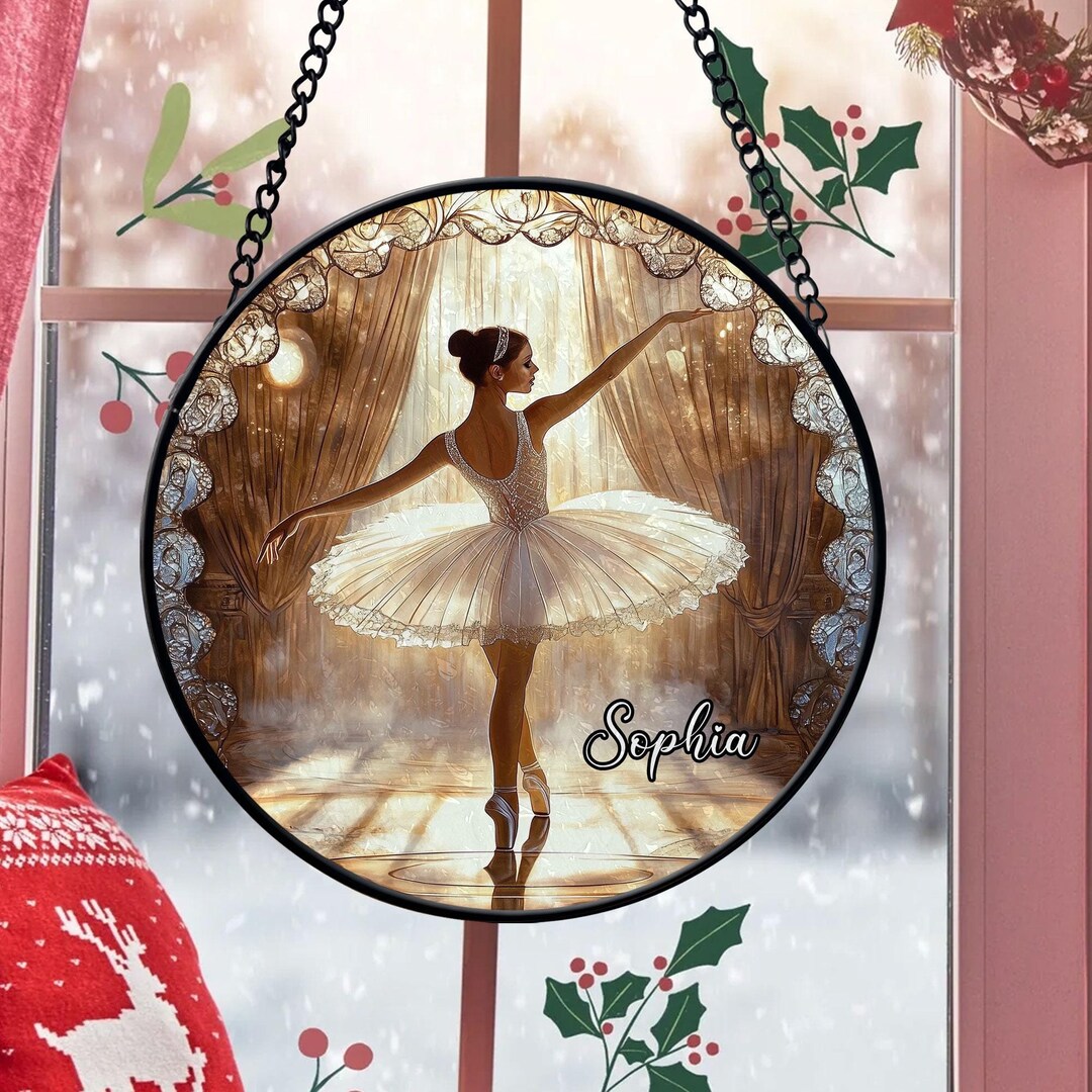 Personalized Ballerina Portrait Faux Stained Glass, Custom Photo Ballet ...